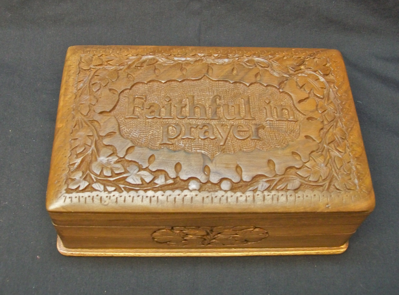 “Faithful in Prayer” Box from Renew Carvings | The Doorposts Blog